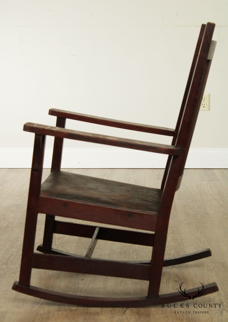 Antique Mission Oak Spindle Back Rocker - Etsy