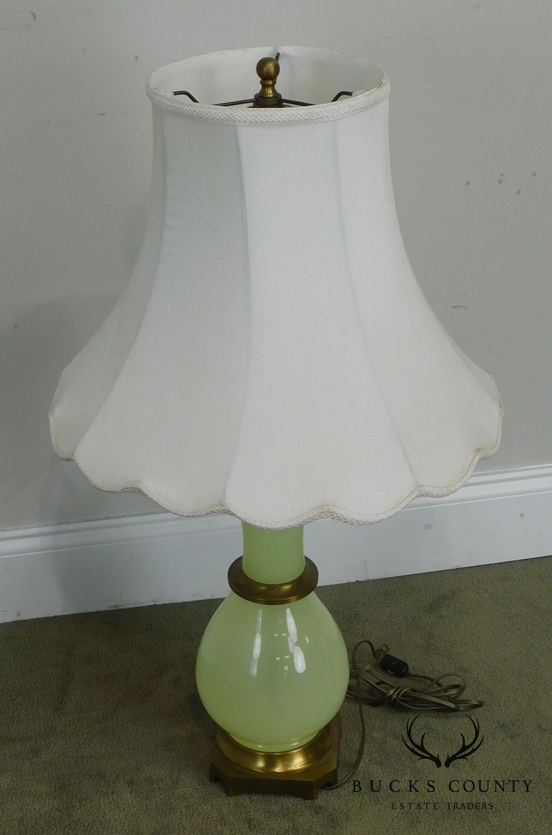 Jade Green Glass Table Lamp | Etsy