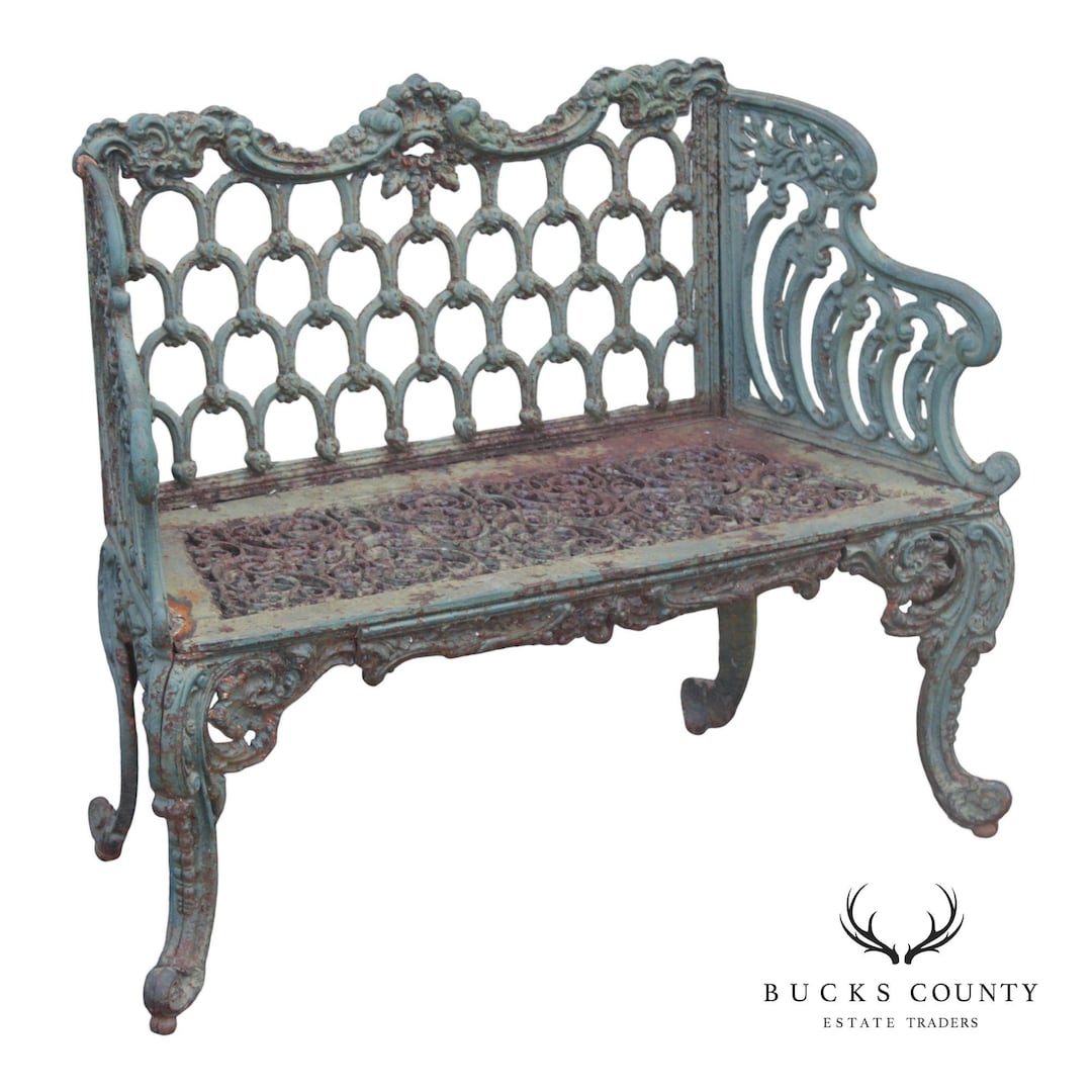Antique Cast Iron White House Rose Garden Bench - Etsy