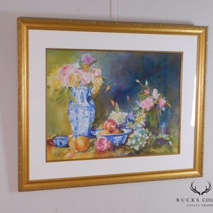 V. Weller Print 21/300 of Watercolor Fruit & Floral Still Life - Etsy