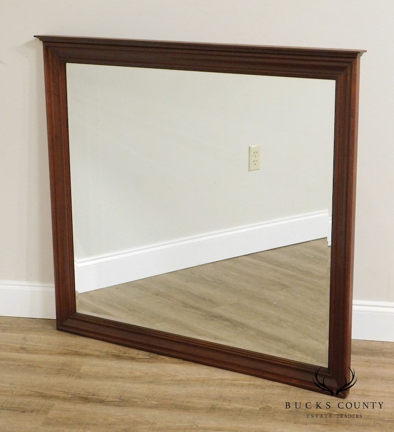 Traditional Cherry Wood Frame Beveled Mirror - Etsy
