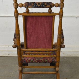 Antique 19th Century Victorian Carpet Upholstered Platform Rocker - Etsy