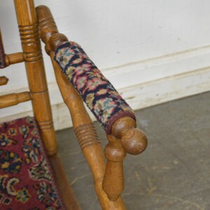 Antique 19th Century Victorian Carpet Upholstered Platform Rocker - Etsy