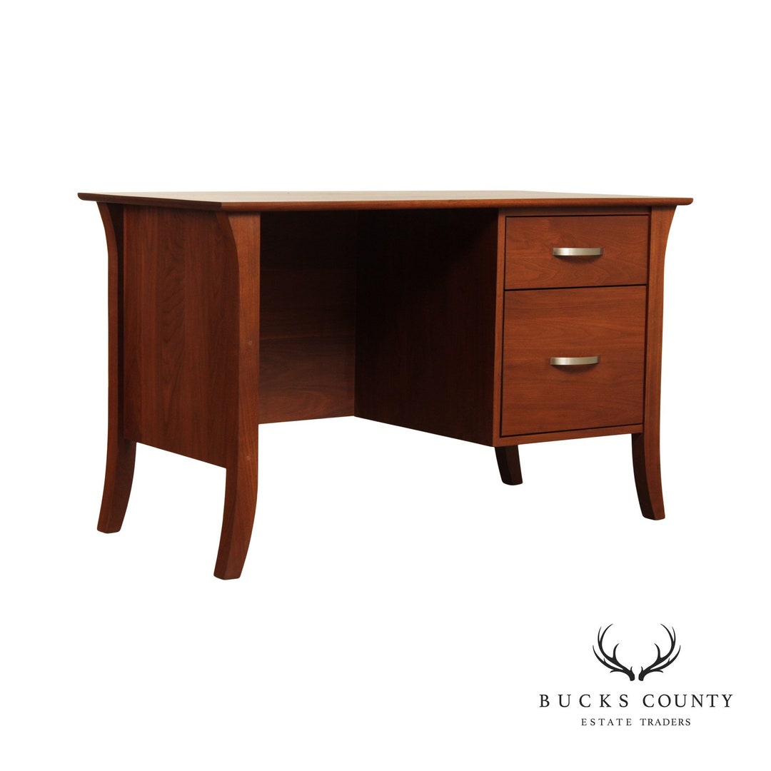 Transitional Style Walnut Writing Desk With File Drawer - Etsy
