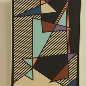 Barbara Frank Untitled Abstract Geometric Postmodern Framed, Oil ...