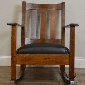 Limbert Antique Mission Oak Rocker - Etsy
