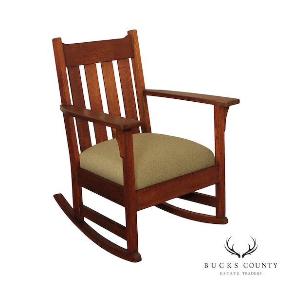 Antique Mission Oak Rocking Chair - Etsy