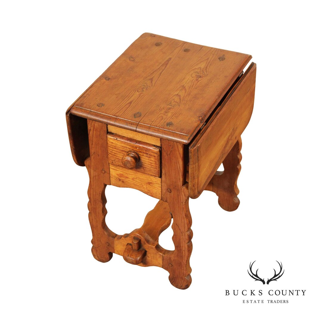 Antique Pine Drop Leaf Tavern Side Table - Etsy