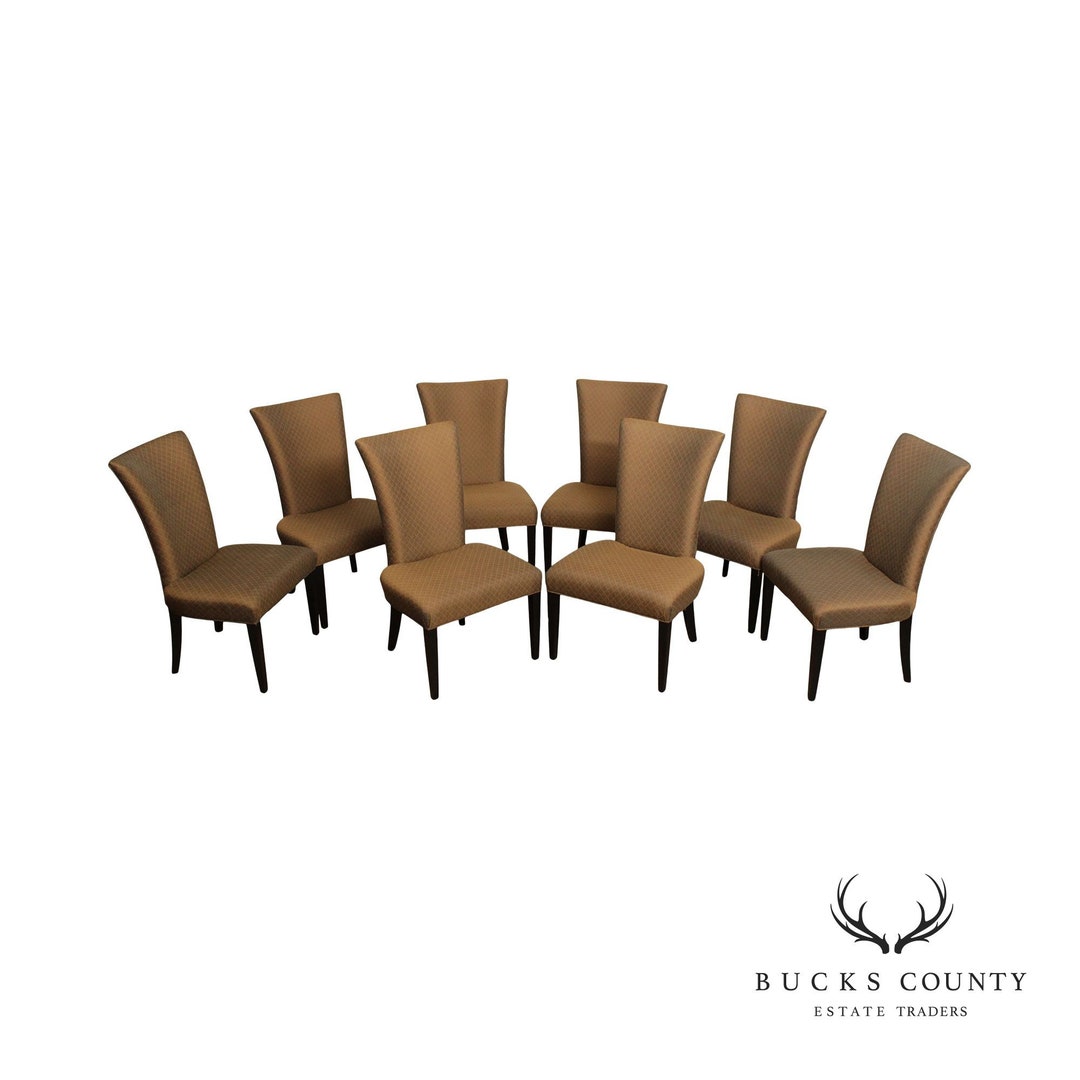 Contemporary Set of Eight Custom Upholstered Dining Chairs - Etsy