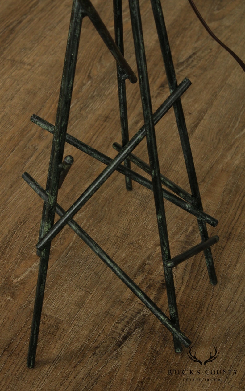 Bronzed Metal Rod Eiffel Tower Style Table Lamp | Etsy