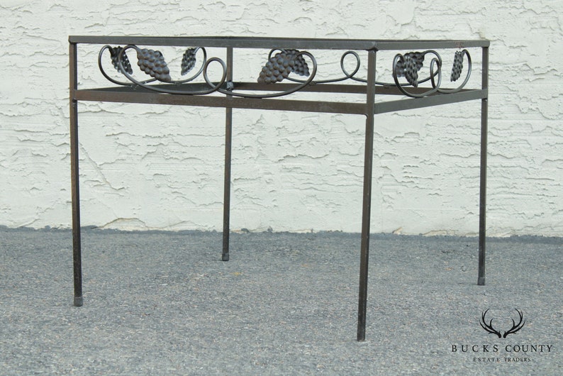 Vintage Wrought Iron Grape Pattern Garden Patio Side Table - Etsy