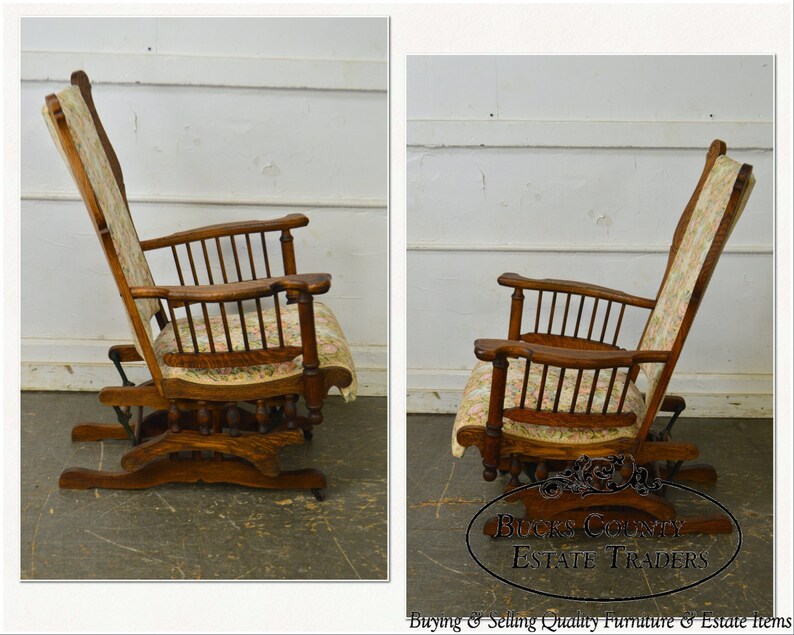 Antique 19th Century Victorian Oak Platform Rocker - Etsy
