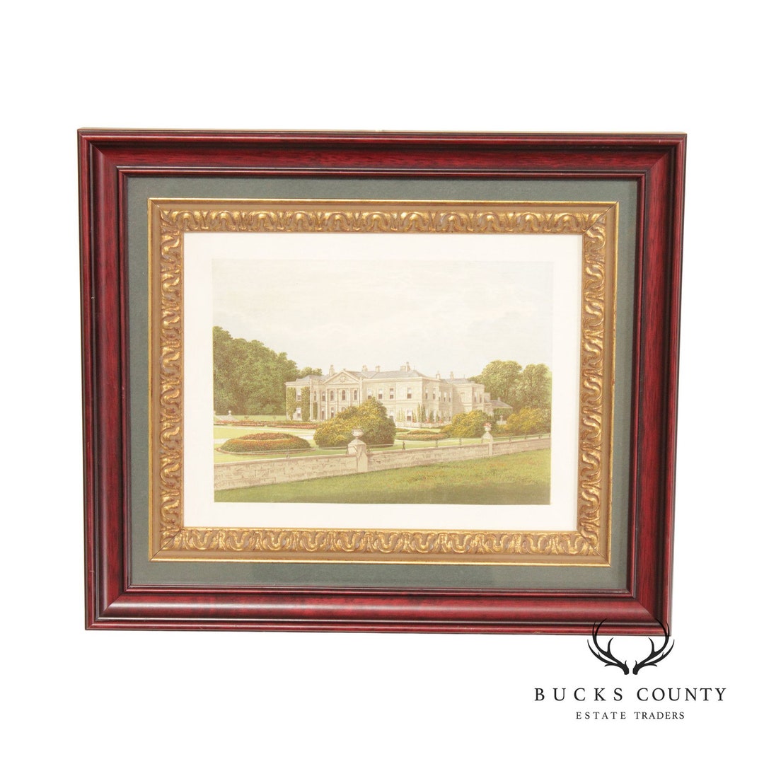 English Estate 'studley Royal House' Illustration Print, Custom Framed ...