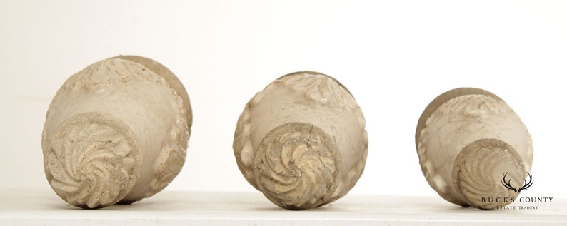 Neoclassical Style Set Glazed Cast Stone Decorative Finials - Etsy