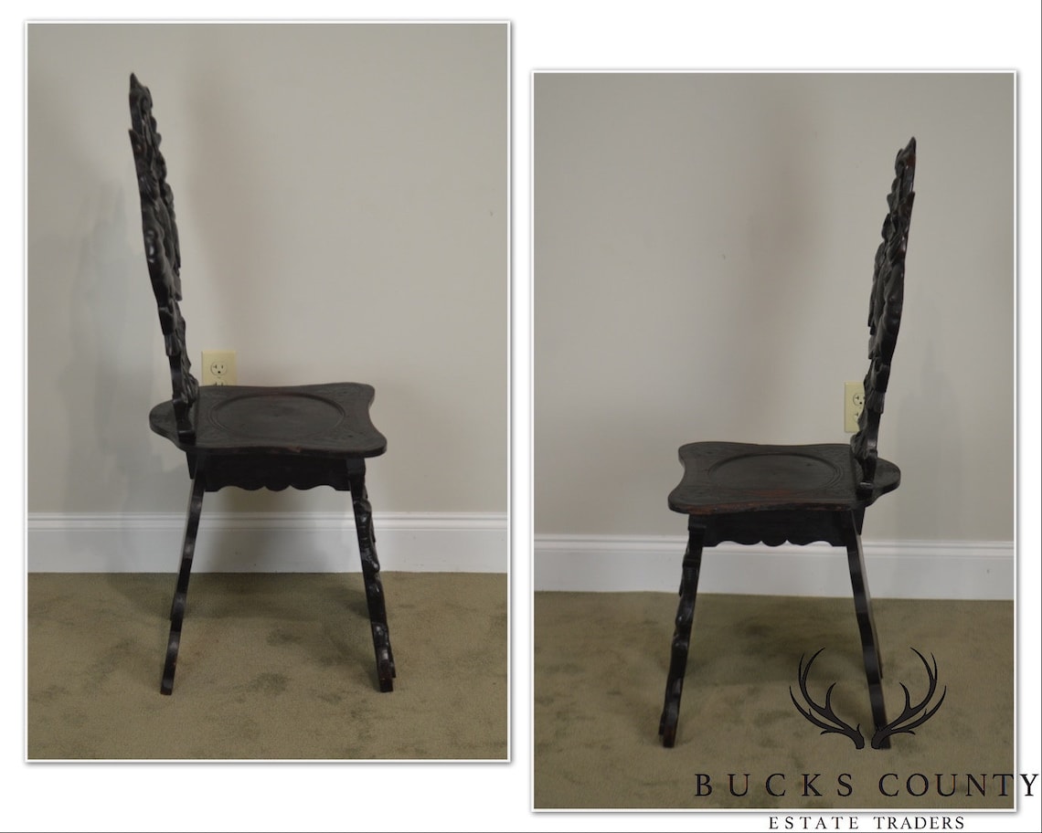Italian Renaissance Antique Phoenix Carved Walnut Hall Chair - Etsy