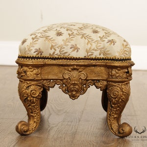 Antique Victorian Cast Iron Gilt Rococo Style Footstool - Etsy