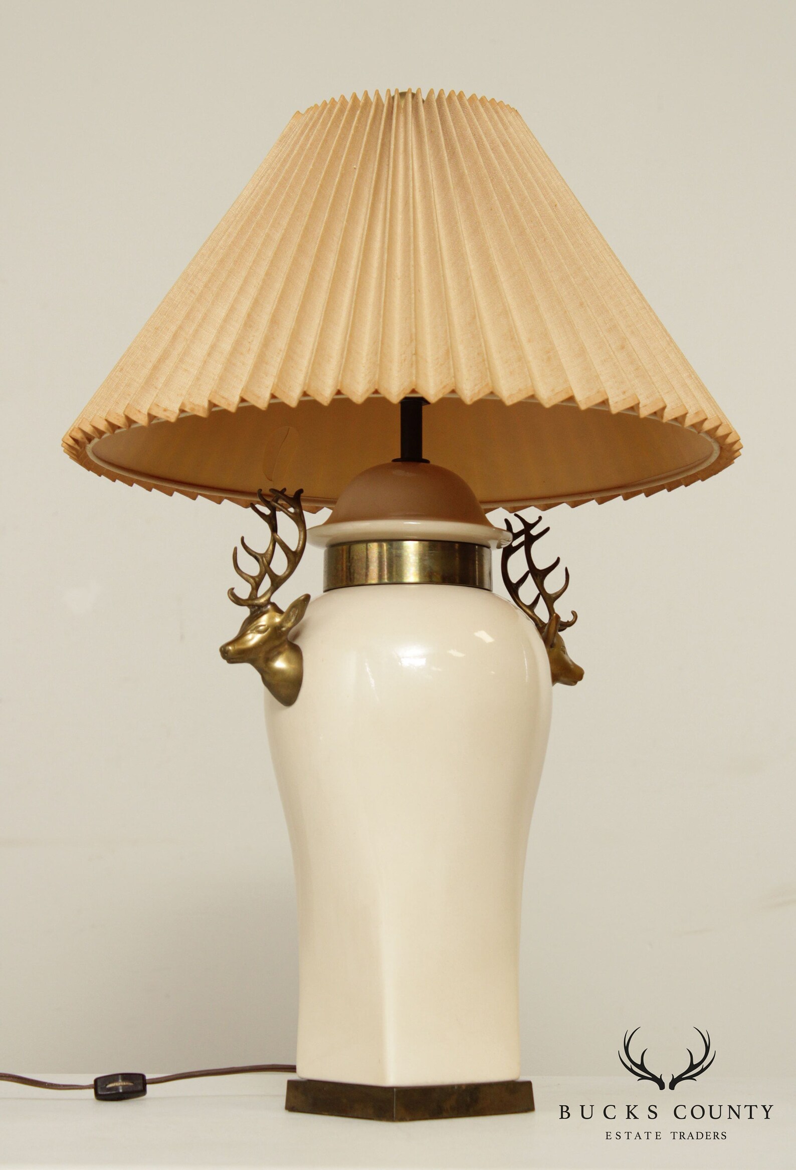 Urn Form Table Lamp With Brass Stag Head Handles - Etsy