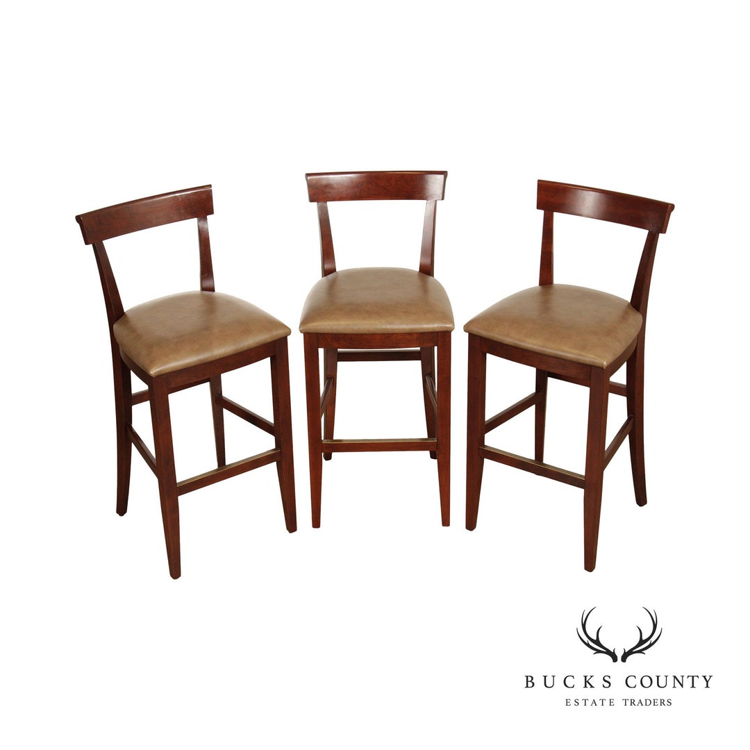Stickley Set of Three Cherry Fleming Bar Stools - Etsy