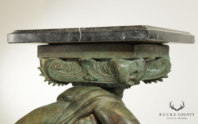 Bronze Marble Top Pair telamon Greek God Statues - Etsy