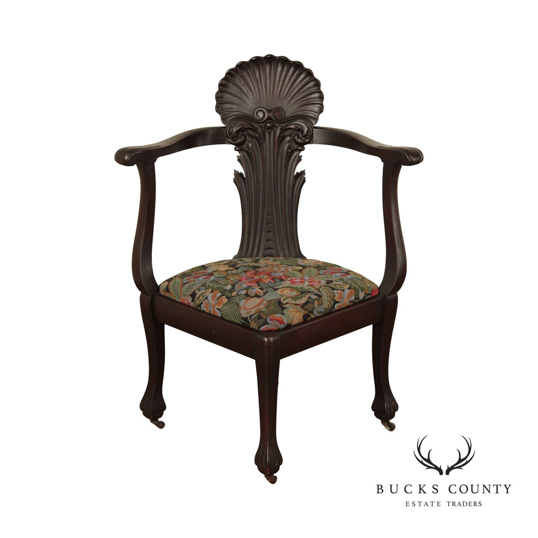 Venetian Shell Carved Mahogany Grotto Style Corner Chair - Etsy