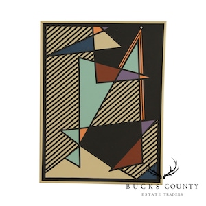 Barbara Frank Untitled Abstract Geometric Postmodern Framed, Oil ...