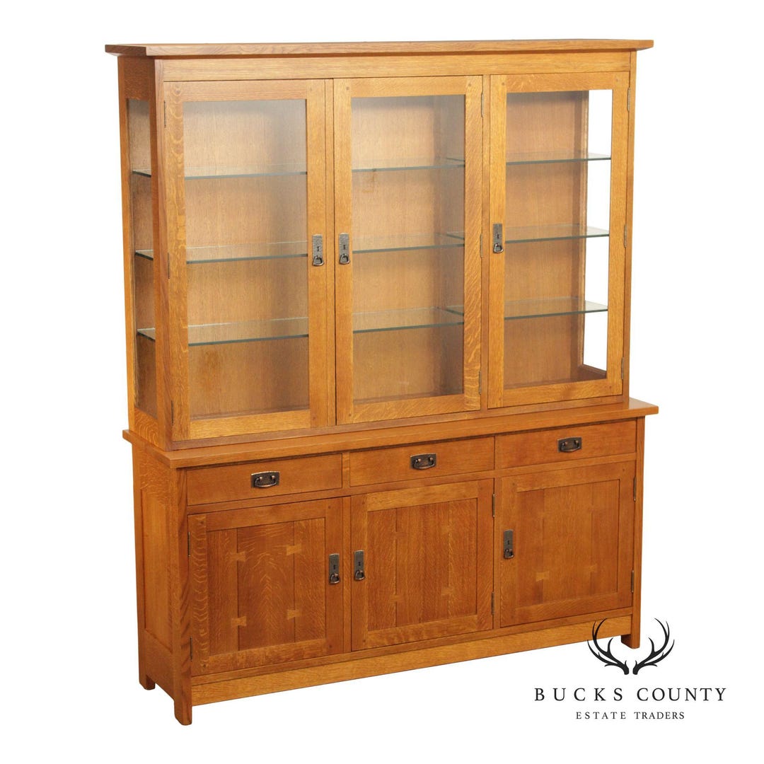 Stickley Mission Collection Oak Three Door China Cabinet - Etsy