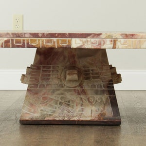 Mid Century Carved Onyx Mayan Style Large Square Coffee Table - Etsy