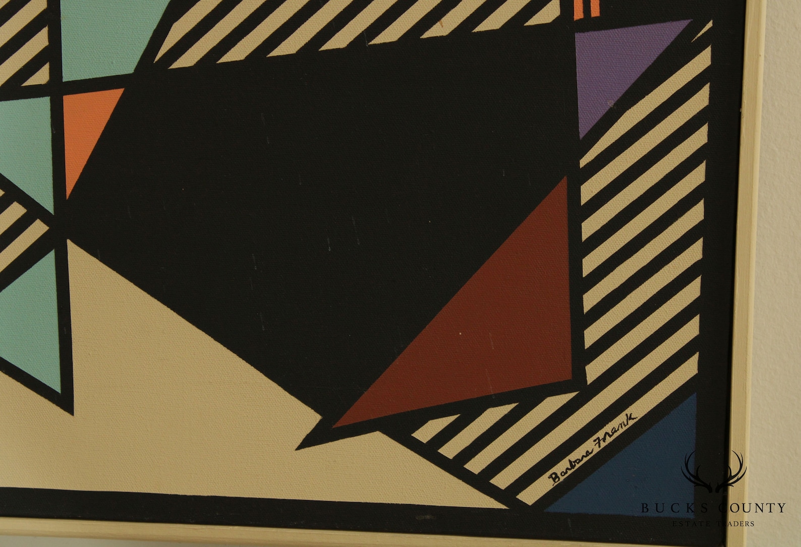 Barbara Frank Untitled Abstract Geometric Postmodern Framed, Oil ...