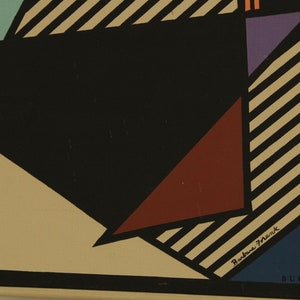 Barbara Frank Untitled Abstract Geometric Postmodern Framed, Oil ...