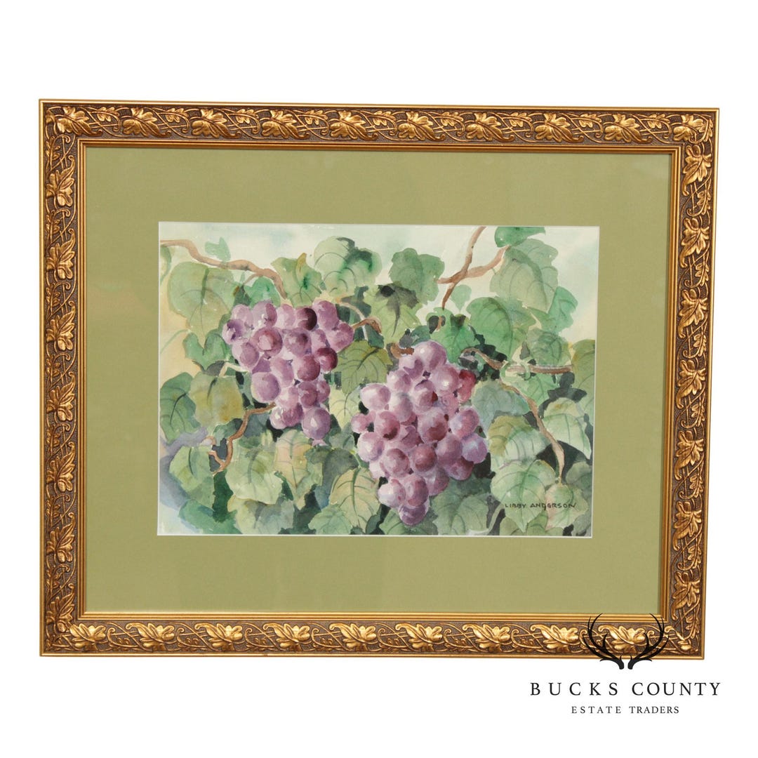 Libby Anderson Watercolor, Still Life of Grapevine - Etsy