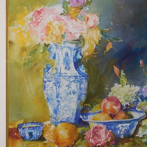 V. Weller Print 21/300 of Watercolor Fruit & Floral Still Life - Etsy