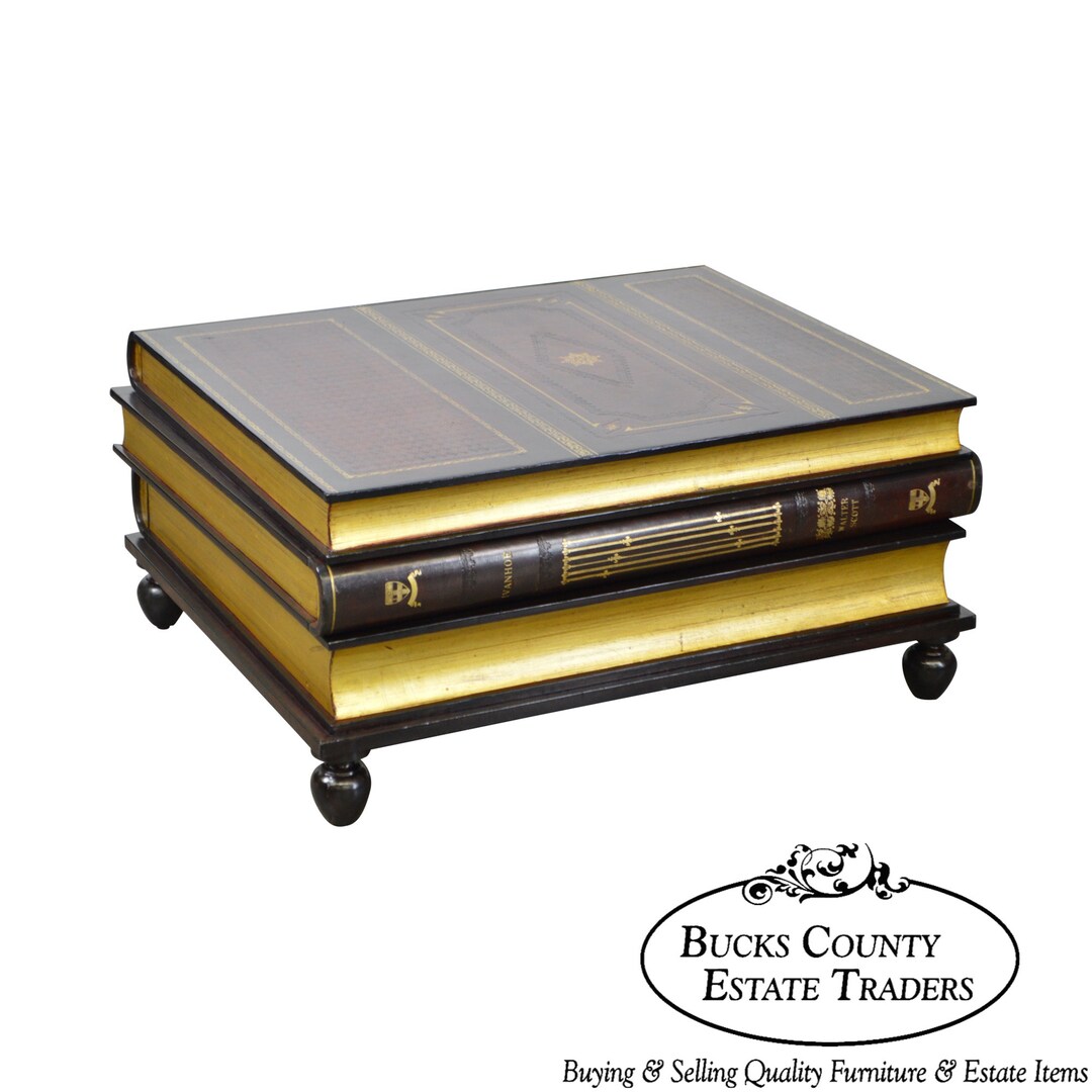 Maitland Smith Regency Style Stacked Leather Books Coffee Table - Etsy