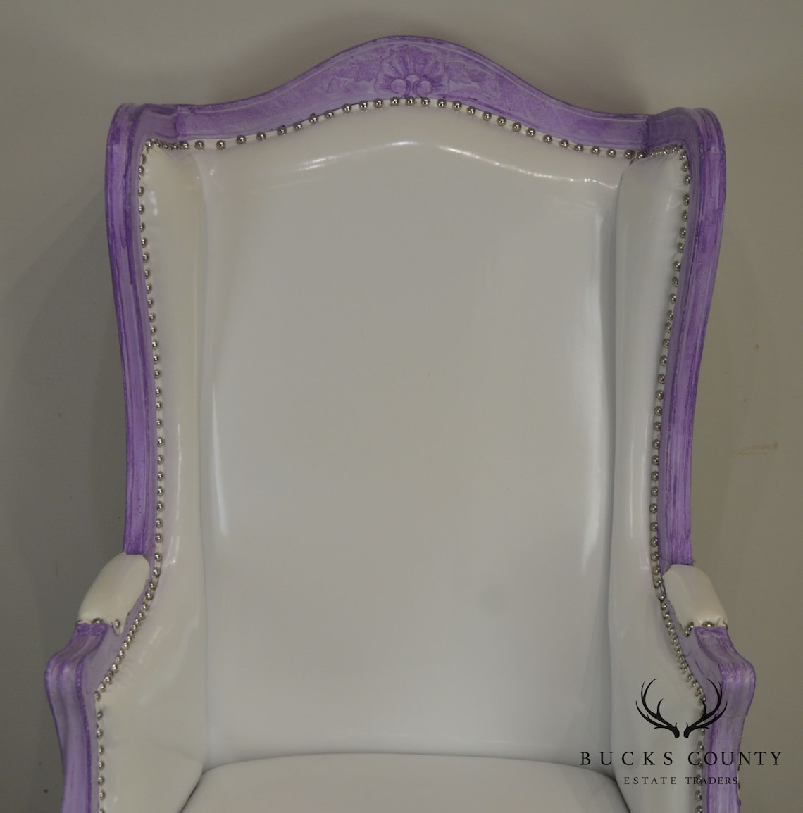 White & Purple Pair Rococo Style High Back Wing Chairs | Etsy
