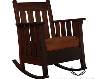 Antique Mission Oak Spindle Back Rocker - Etsy