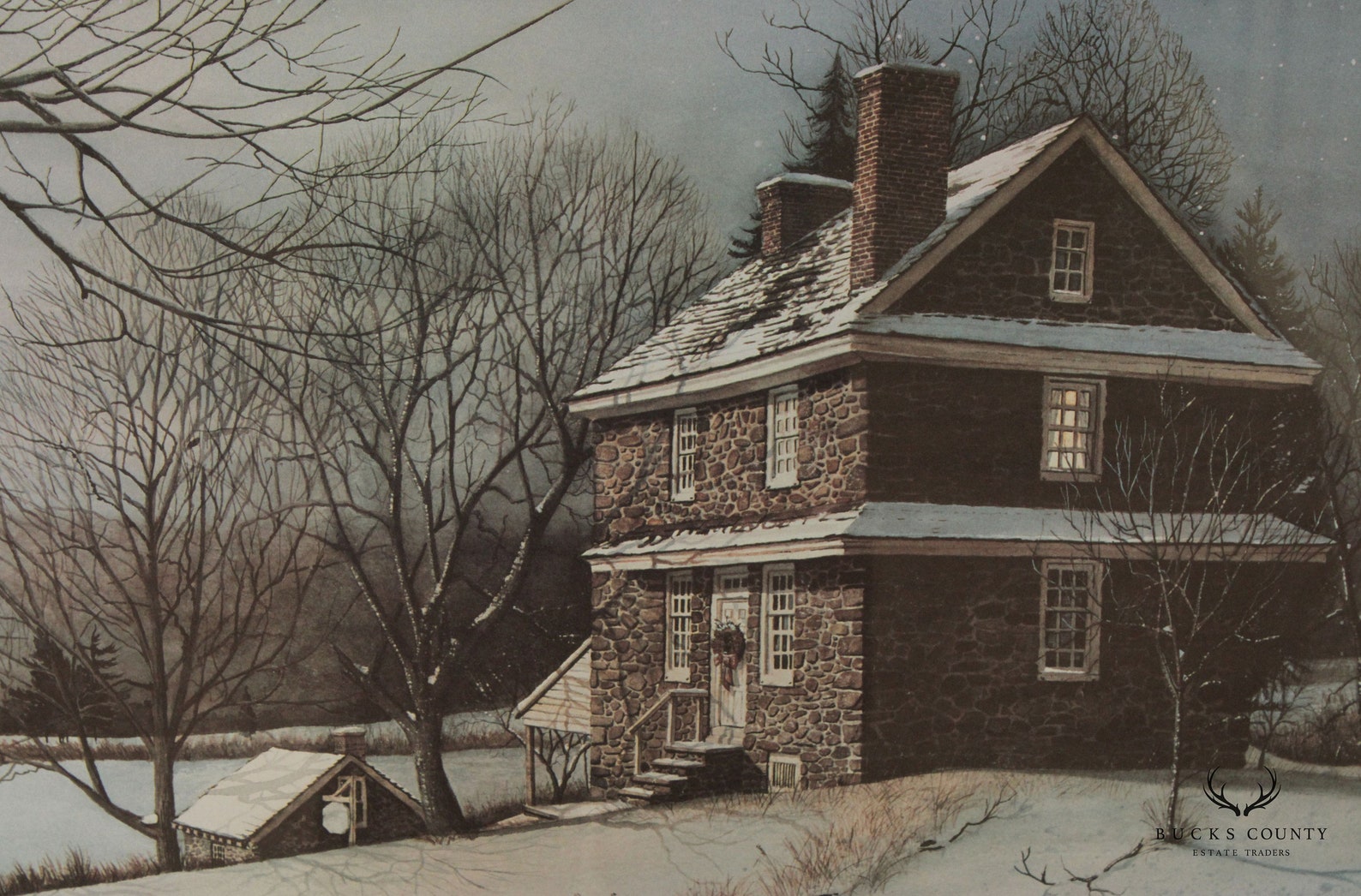 Vintage 'starry Night' John Chad House Lithograph - Etsy