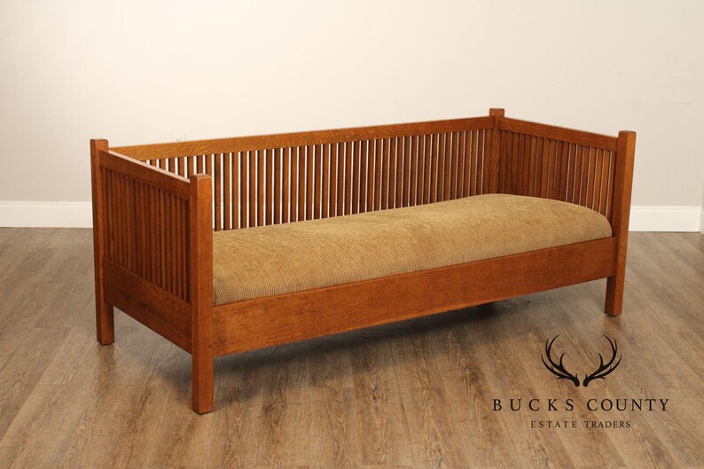 Stickley Mission Collection Oak Spindle Settle - Etsy