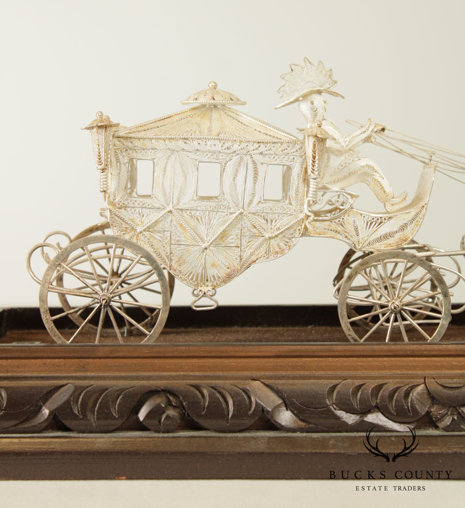 Sterling Silver Wire & Filigree Carriage With Driver and Four Horses ...