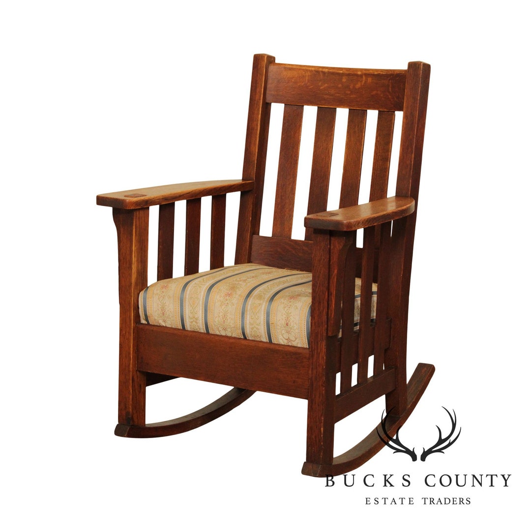 Antique Arts & Crafts Period Mission Oak Rocker - Etsy