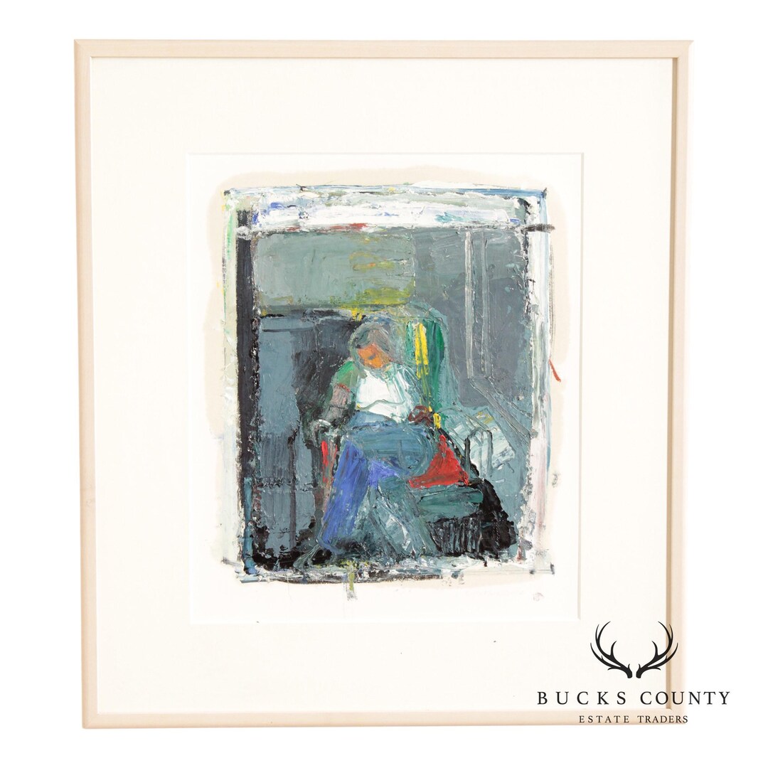 Dee Jenkins Abstract Oil Painting, 'man on Train' - Etsy