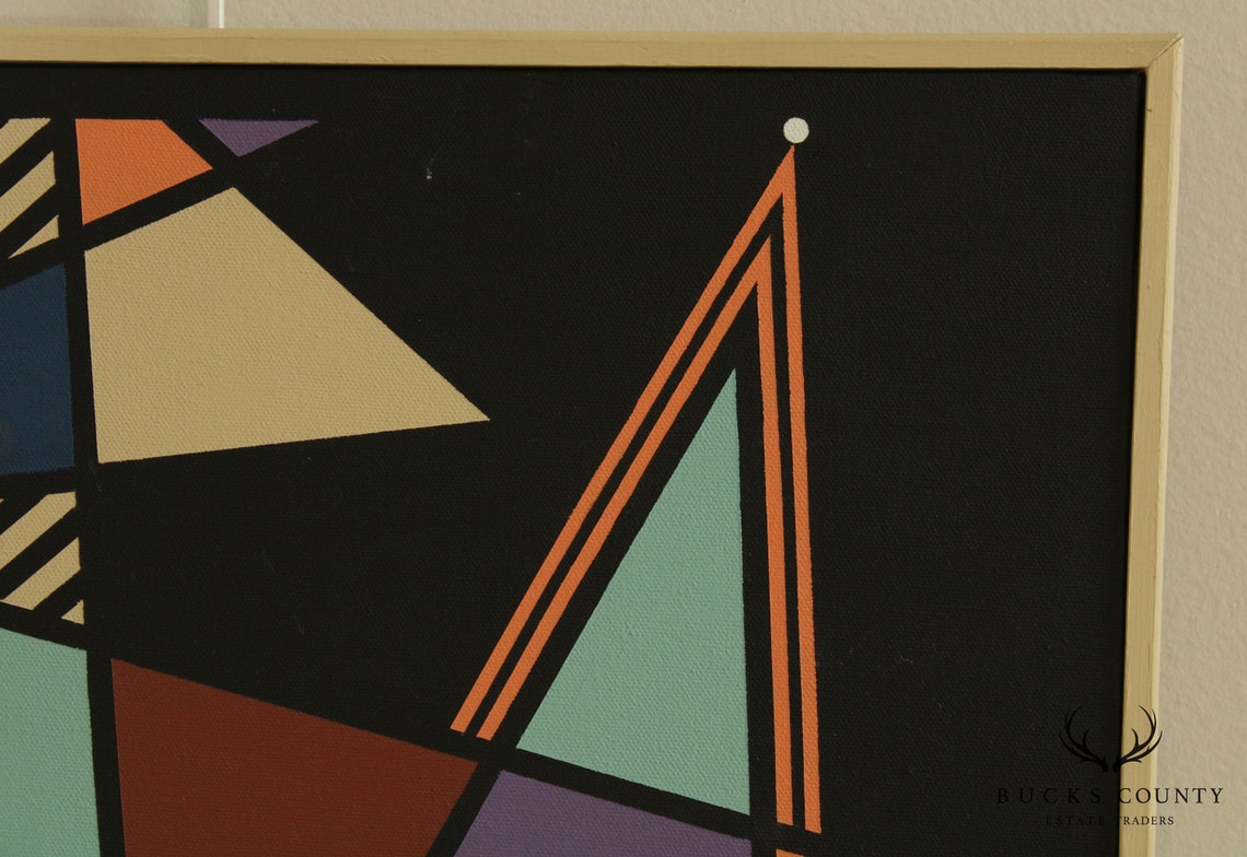 Barbara Frank Untitled Abstract Geometric Postmodern Framed, Oil ...