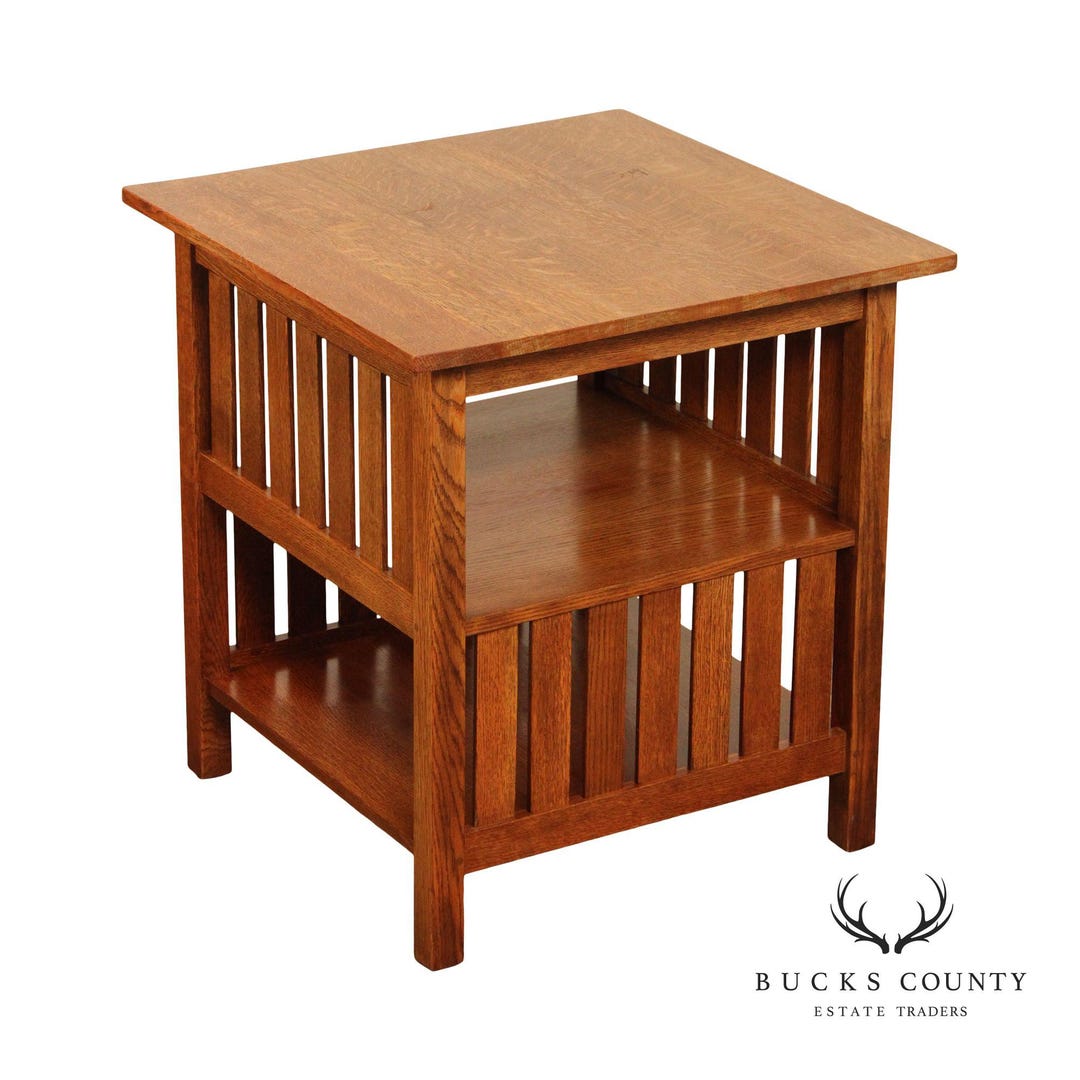 Stickley Mission Collection Slatted Oak Book Table - Etsy