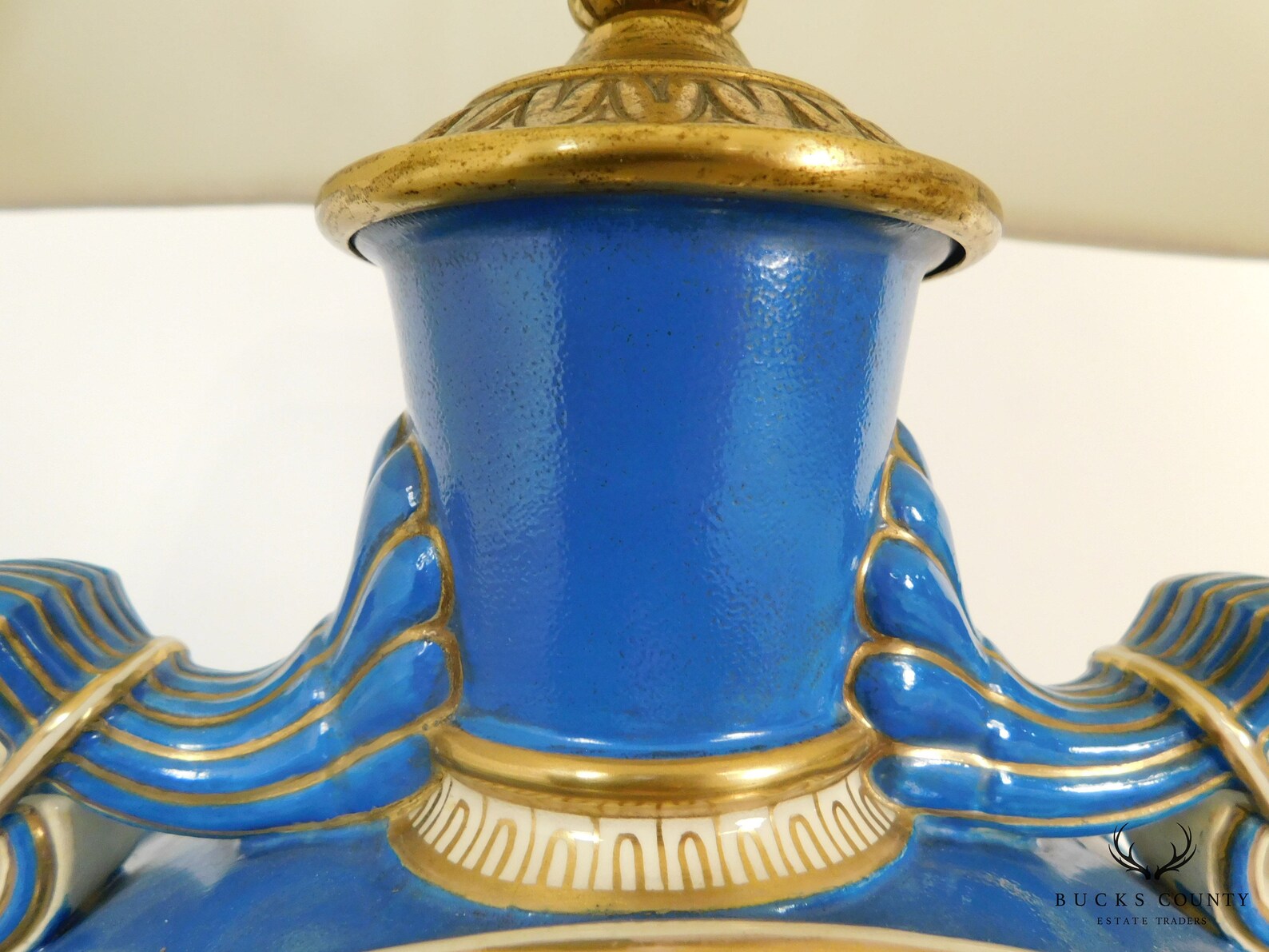 Royal Blue Canteen Form Ceramic Lamp With Enamel Decoration - Etsy