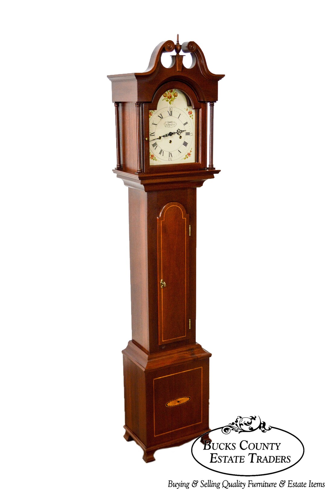 New England Clocks Co. Mahogany Inlaid Grandmother Clock - Etsy