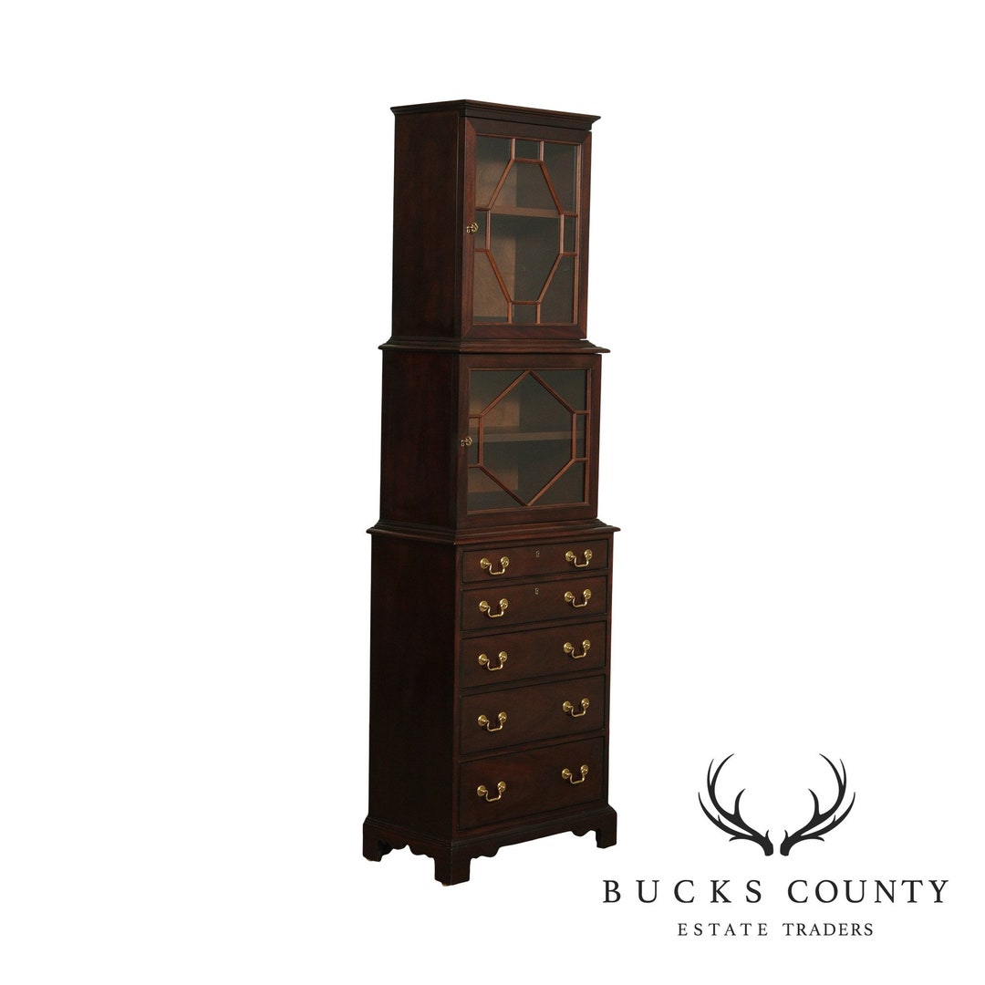 Hickory Chair George III Style Mahogany Tall Narrow Chest of Drawers ...