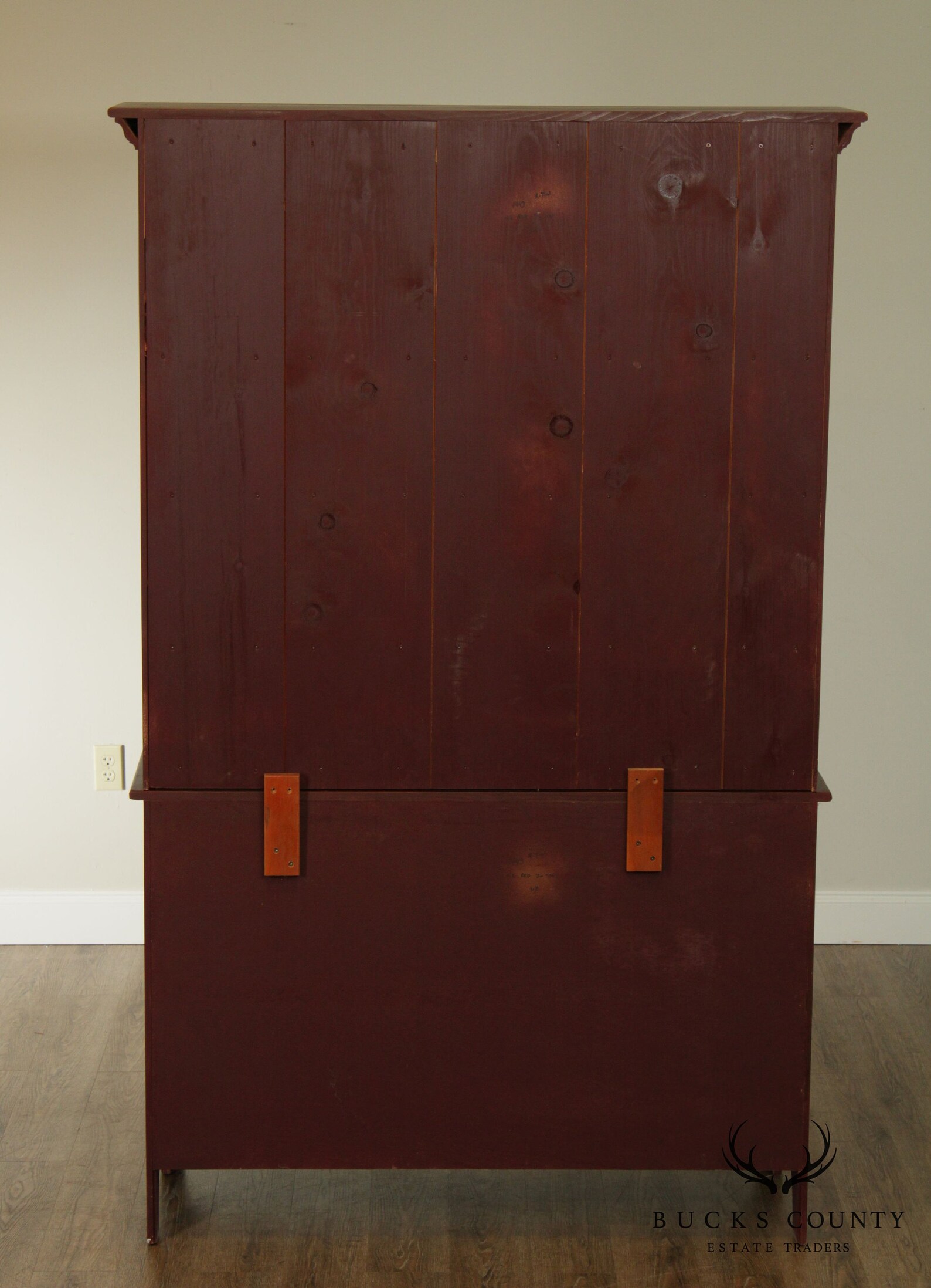 Country Pine Custom Painted Red Step Back Cupboard | Etsy