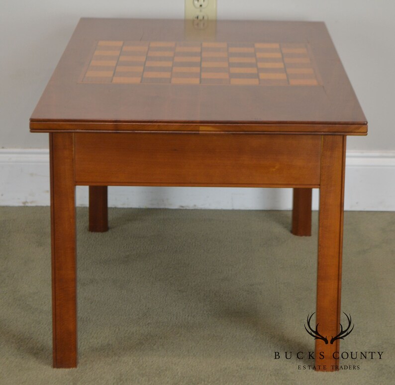 Hand Crafted Solid Cherry Wood Checkerboard Top Game Table by - Etsy