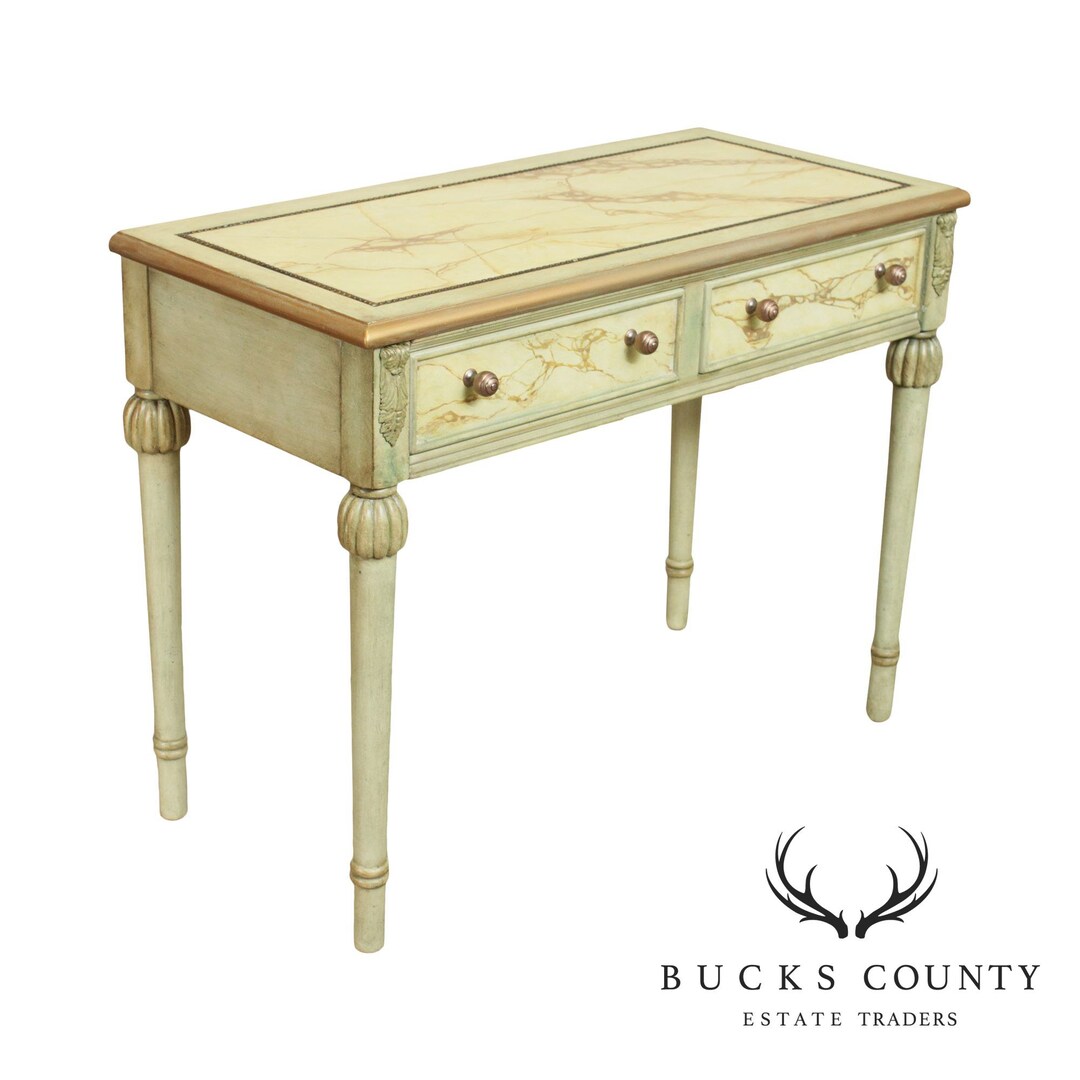 French Regency Style Custom Paint Decorated 2 Drawer Console Table - Etsy