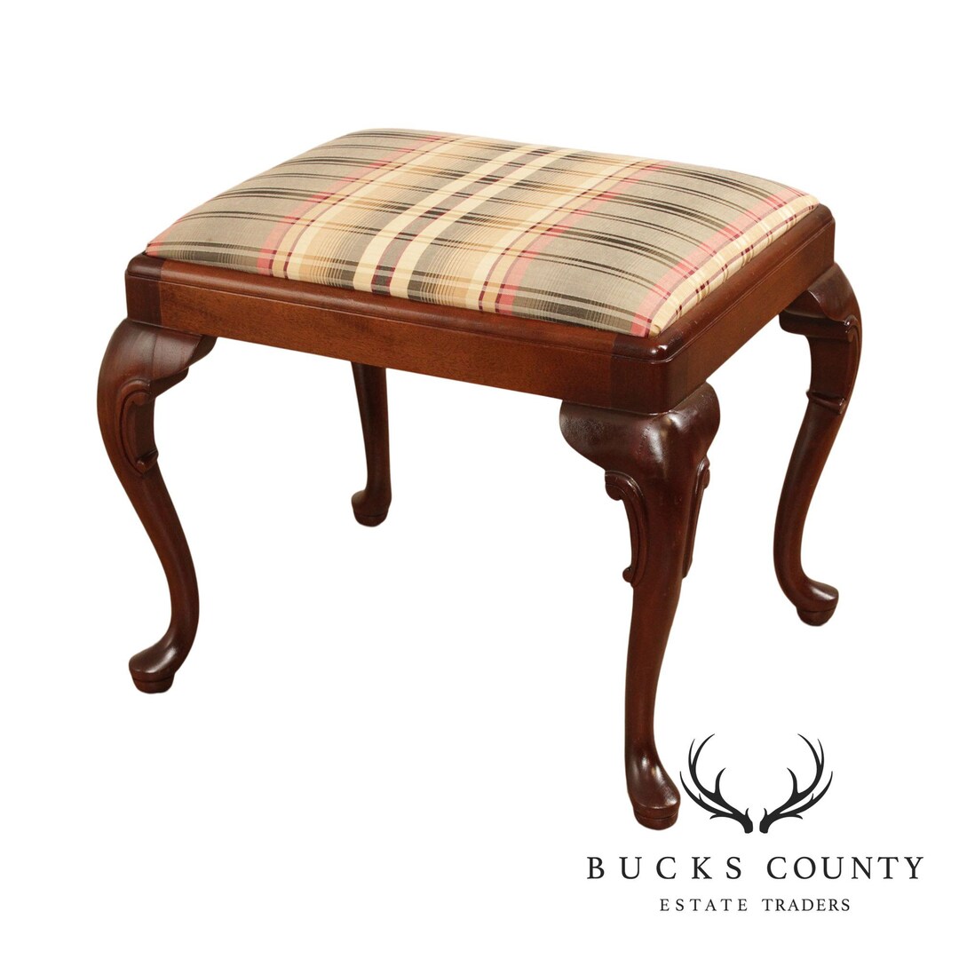 Queen Anne Style Solid Mahogany Queen Anne Stool or Vanity Bench - Etsy