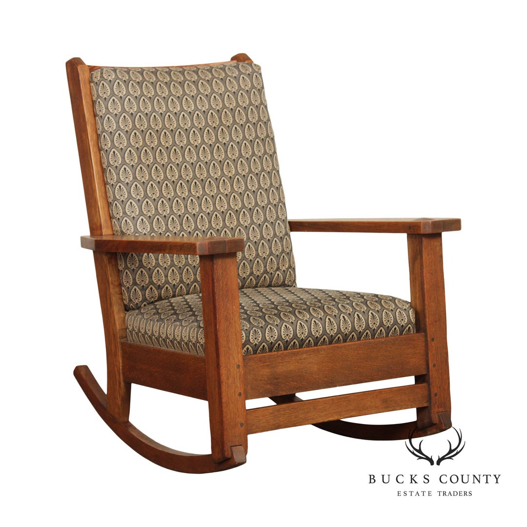 Limbert Antique Mission Oak Rocker - Etsy