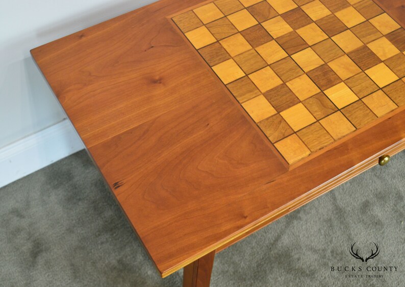Hand Crafted Solid Cherry Wood Checkerboard Top Game Table by - Etsy